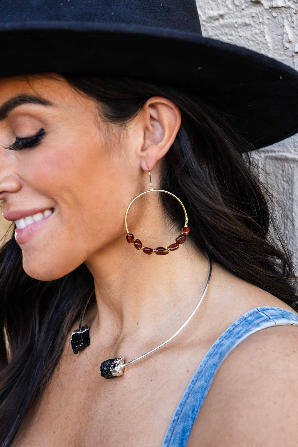 Thriving Hessonite Garnet Gold Hoops – Fierce Forward