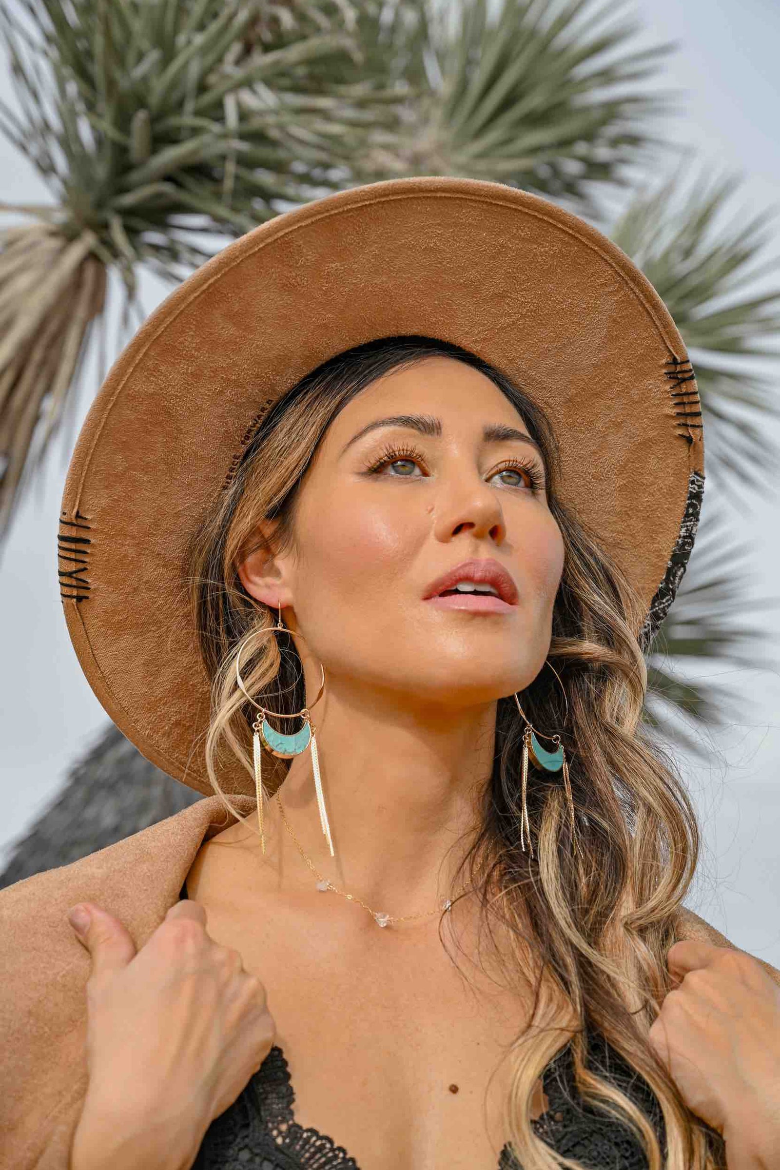 Moon Dusters Agate Fringe Gold Hoop Earrings – Fierce Forward