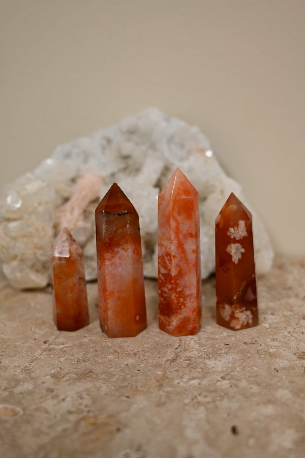 My Heart is Open Carnelian Flower Agate Tower – Fierce Forward
