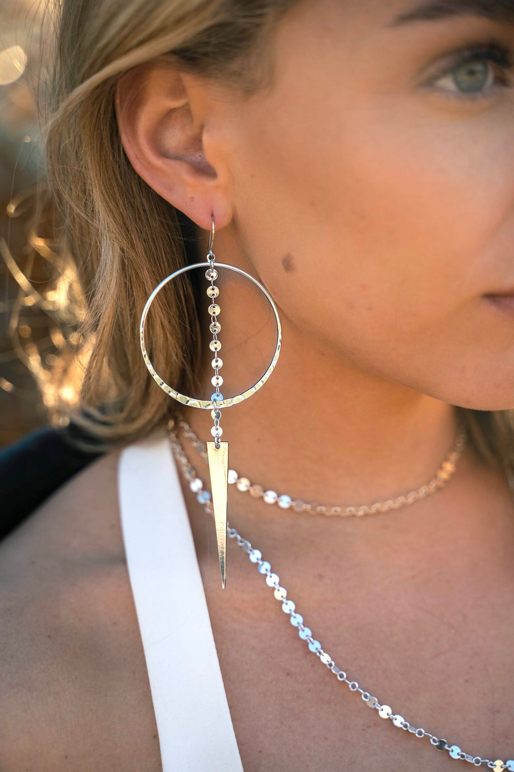 Warrior Of My Dreams Silver Hoops – Fierce Forward