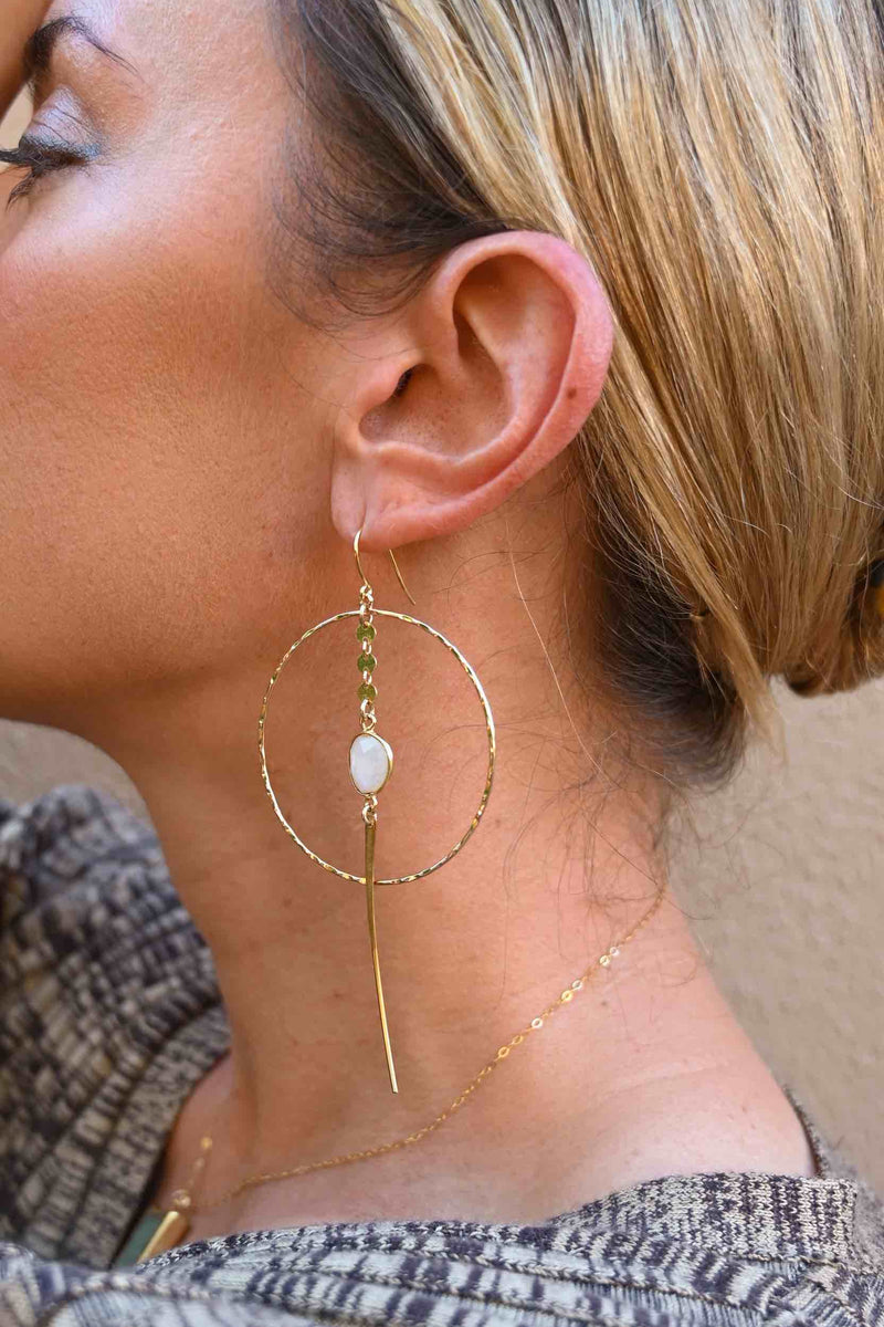 Divine Within Moonstone Gold Hoops – Fierce Forward
